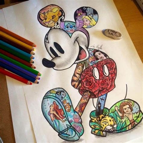 Walt Disney Mickey Mouse Movie Character Drawings Within Characters