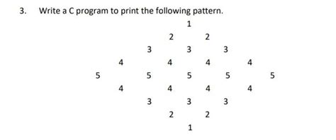 Solved Write A C Program To Print The Following Pattern Chegg Com