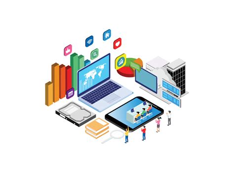 Modern Isometric Cloud Computing Illustration Web Banners Suitable