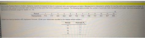 Solved Problem 3 ﻿regression To Forecast Usage For Weeks