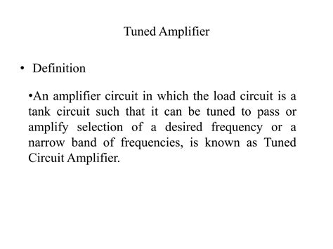 A Class C Power Amplifiers Type Of Tuned Amplifiers Pdf