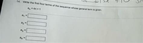 solved white the first four terms of the sequence whose