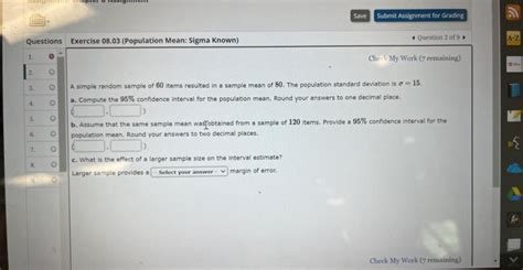 solved a simple random sample of 60 items resulted in a