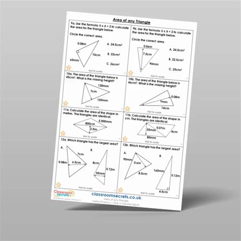 Year 6 Area Of Any Triangle Varied Fluency Resource Classroom Secrets