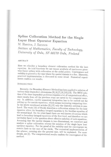 pdf spline collocation method for the single layer heat operator equation