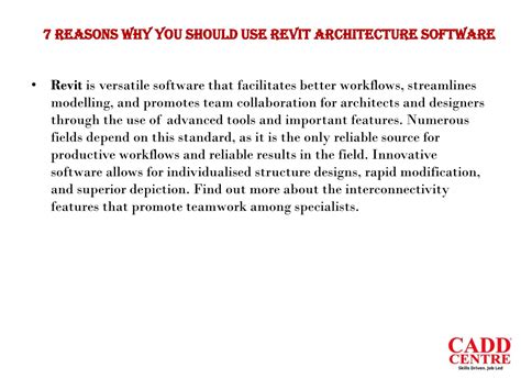 Ppt 7 Reasons Why You Should Use Revit Architecture Powerpoint Presentation Id11768488