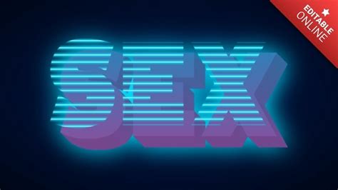 Sex Blue 3d With Neon Text Effect Generator
