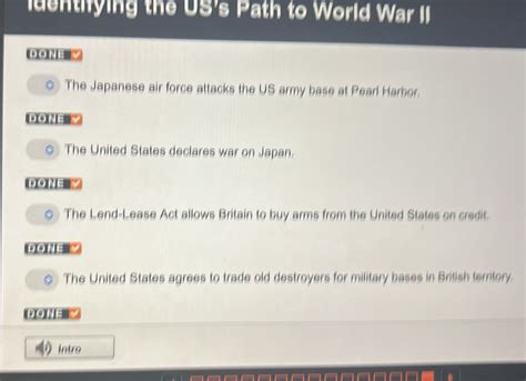 Solved Dentifying The Uss Path To World War Ii Done The Japanese Air