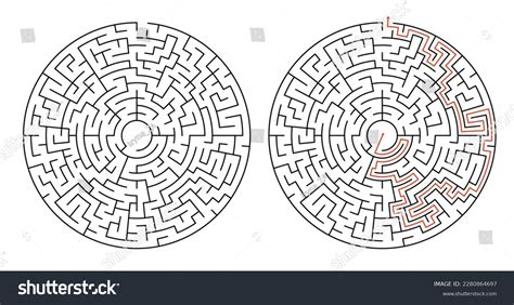 Circular Maze Puzzle Game Labyrinth Path Stock Vector Royalty Free 2280864697 Shutterstock