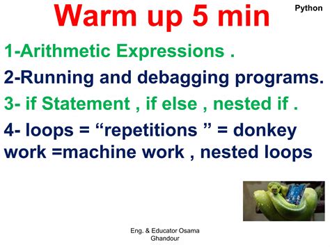 Python Week 5 2019 2020 For G10 By Engosama Ghandourppt