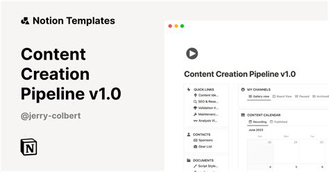 Content Creation Pipeline V1 0 Template Notion Marketplace