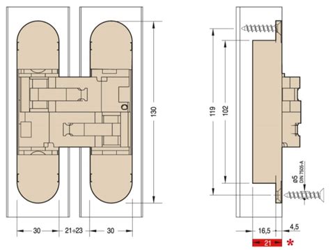 Ceam Дверная петля скрытой установки с 3D регулировкой (50-70кг ...
