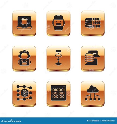 Set Processor Cpu Neural Network Binary Code Algorithm Robot Setting Network Cloud