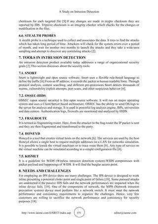 A STUDY ON INTRUSION DETECTION PDF