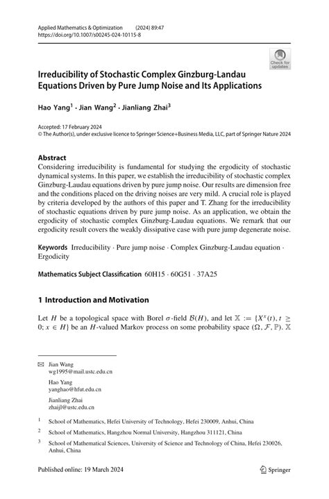 Pdf Irreducibility Of Stochastic Complex Ginzburg Landau Equations Driven By Pure Jump Noise