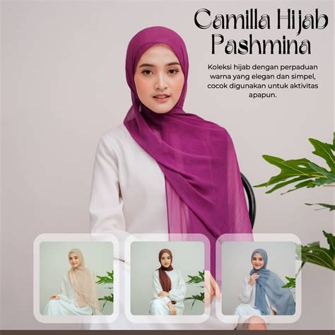 Jual Muslim Hijab Camilla Pashmina Hijab Dewasa Matt Shimmer Yoryu