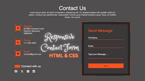 How To Create A Responsive Contact Form Using Html And Css Only Html