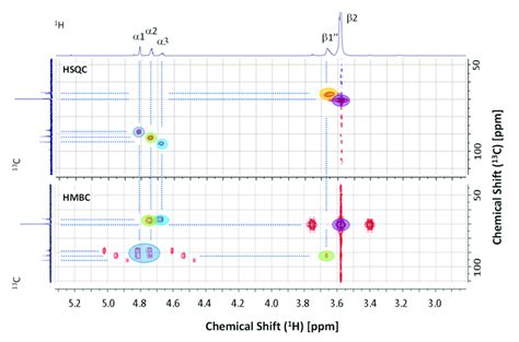 Hsqc Top And Hmbc Spectrum Bottom Of 1 Revealing The 1 H 13 C Download Scientific Diagram