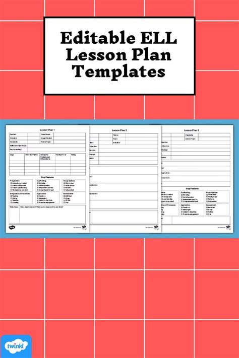 Editable Ell Lesson Plan Templates Artofit