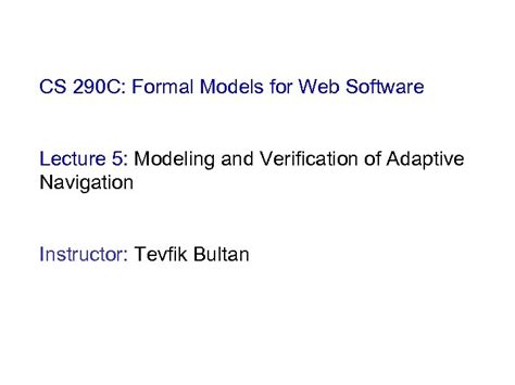 Cs 290 C Formal Models For Web Software