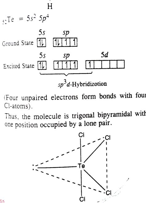 In Tecl The Central Tellurium Involves The Hybridization