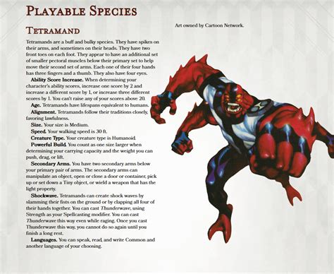 Four Arms Tetramand Player Race Playable Ben 10 Aliens Classic