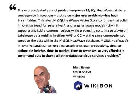 Oracle Mysql On Linkedin Wikibon Mysql Mysqlheatwave Generativeai