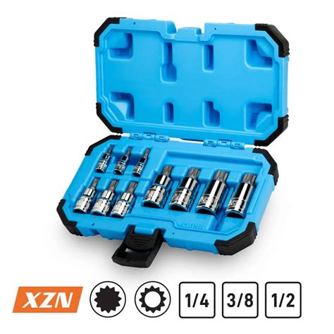 Xzn Triple Square Spline Bit Socket Set Metric 10 Piece
