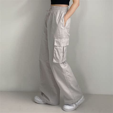 Y2k스트릿 힙한 2way 스트링 카고 와이드 조거 팬츠 아메카지 레트로 빈티지 유니크 프렌치조거팬츠
