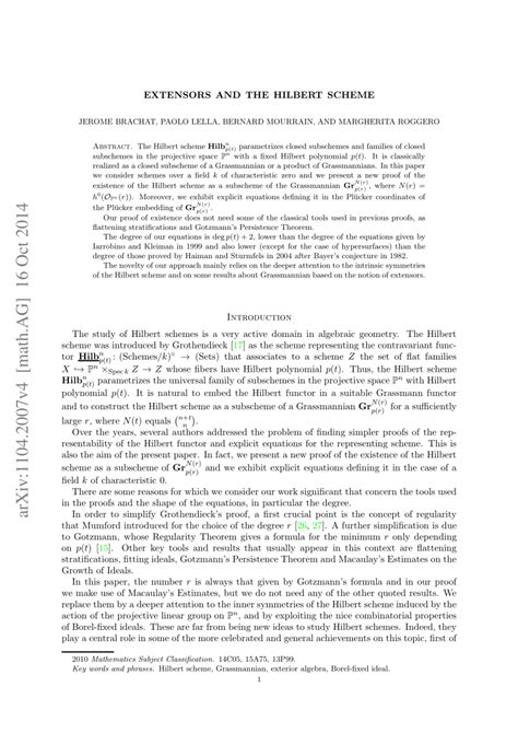 Pdf Extensors And The Hilbert Scheme