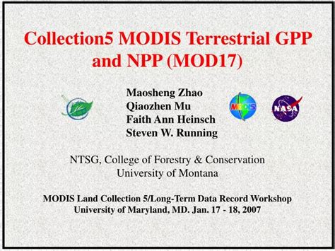 Ppt Collection5 Modis Terrestrial Gpp And Npp Mod17 Powerpoint