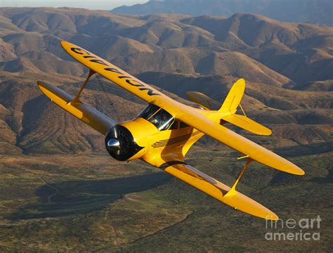 A Beechcraft Model B17r Staggerwing In Flight Photograph By Scott Germain Pixels
