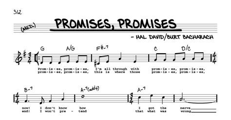 Promises Promises High Voice Real Book Melody Lyrics And Chords