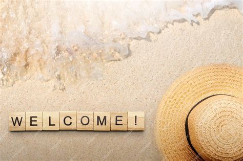 Premium Photo A Row Of Wooden Cubes With Welcome Text