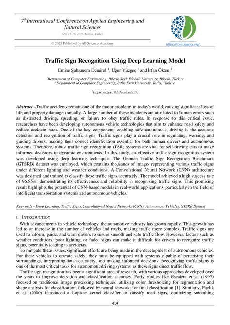 Pdf Traffic Sign Recognition Using Deep Learning Model