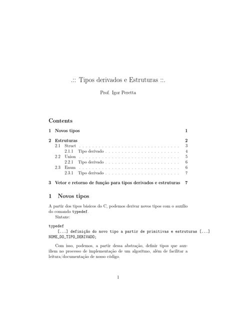 Tipos Derivados E Structs Pdf