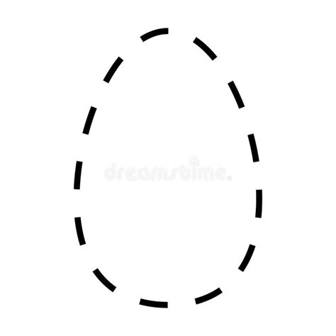 Oval Shape Dashed Symbol Vector Icon For Creative Graphic Design Ui Element Stock Vector