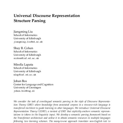 Universal Discourse Representation Structure Parsing Acl Anthology