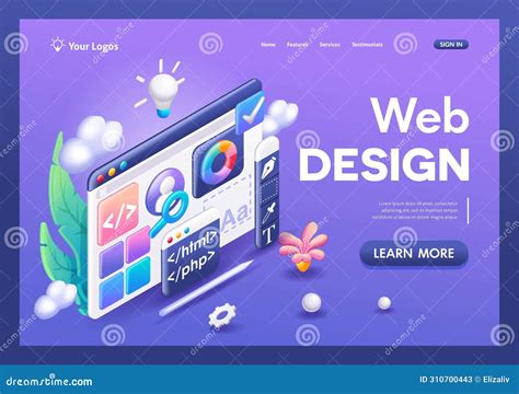 3d Isometric Illustration Cartoon Mobile Application Software And Web Development With 3d