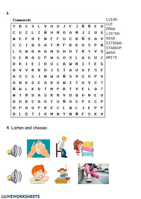 Ejercicio Interactivo De Commands English As A Second Language