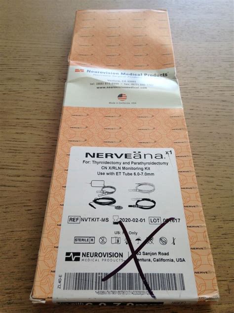 Nuevo Neurovision Nvtkit Ms Thyroidectomy And Parathyroidectomy Cn X Rln Monitoring Kit X