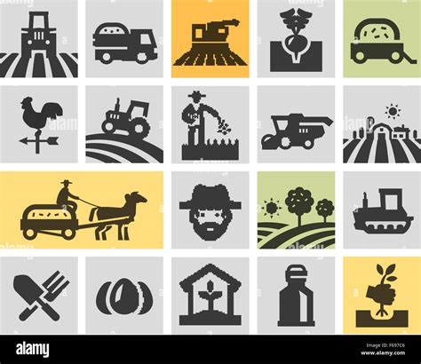 Farming Icons Set Vector Illustration Stock Vector Image And Art Alamy