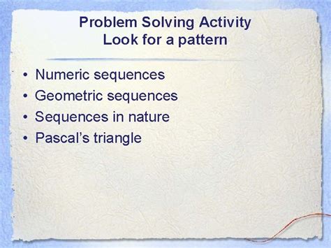 Module Problem Solving Look For A Pattern