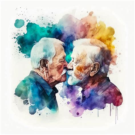 Premium Ai Image Generative Ai Image Illustration Of Two Older Gay