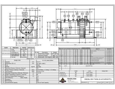 Diesel Day Tank 5 M3 Capacity Pdf Materials Civil Engineering