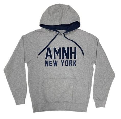 Adult Unisex Amnh Gray And Navy Hoodie Amnh Store