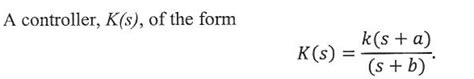 Solved Find A B K Of The Following Controller Using The Chegg