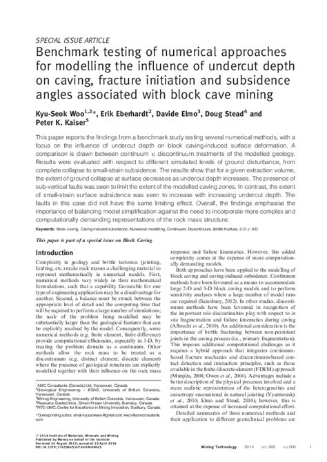 Pdf Benchmark Testing Of Numerical Approaches For Modelling The