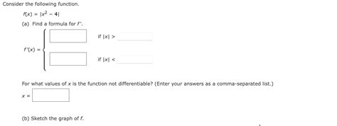 Solved Consider the following function f x x² a Chegg com