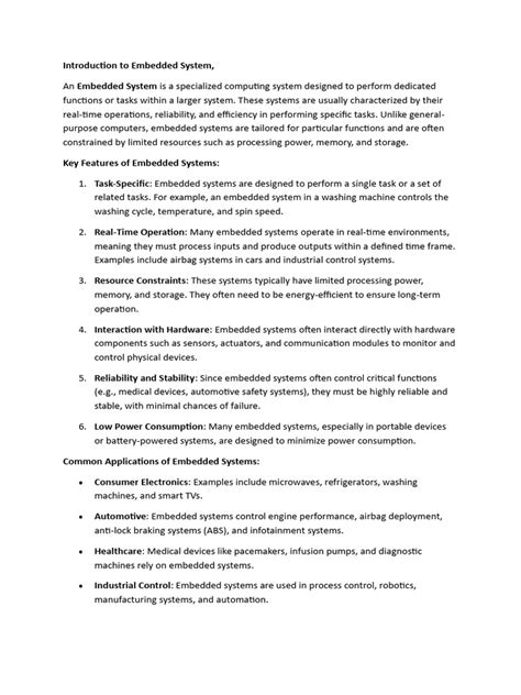 Unit1 Introduction To Embedded System Notes Pdf Embedded System
